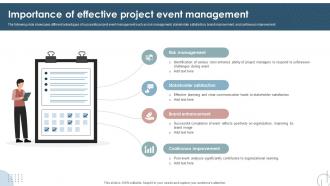 Importance Of Effective Project Event Management PM SS PPT Presentation