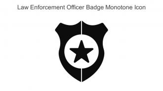 Law Enforcement Officer Badge Monotone Icon In Powerpoint Pptx Png And ...
