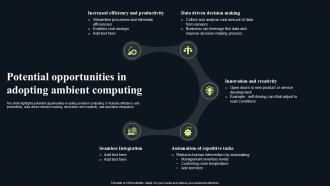Potential Opportunities In Adopting Ambient Computing Ambient Computing Ppt Slides PPT Template