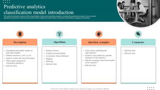 Predictive Analytics Classification Model Introduction Ppt Professional Format PPT Template