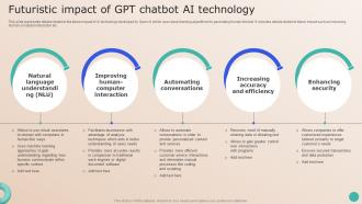 Revamping Future Of GPT Based Futuristic Impact Of GPT Chatbot AI Technology ChatGPT SS V PPT Slide