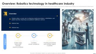 Smart Automation Robotics Overview Robotics Technology In Healthcare Industry RB SS PPT Slide