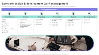 Software Engineering Playbook Software Design And Development Work Management PPT PowerPoint