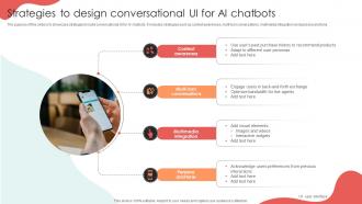 Strategies To Design Conversational UI For AI Chatbots Ppt Slides