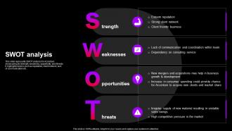 SWOT Analysis Accenture Company Profile CP SS PPT Presentation