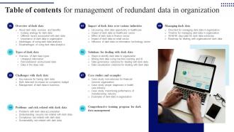 Table Of Contents For Management Of Redundant Data In Organization PPT ...