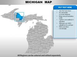 USA Michigan State Powerpoint Maps | Presentation Graphics | PowerPoint ...