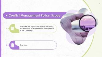 Workplace Conflict Management Policies Training Ppt PPT Template