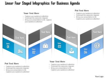 Five Staged Linear Infographic Timeline - Slide Team
