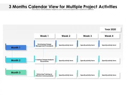 3 Month Calendar View - SlideTeam