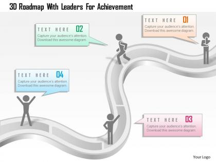 3d Roadmap With Leaders For Achievement Powerpoint Template ...