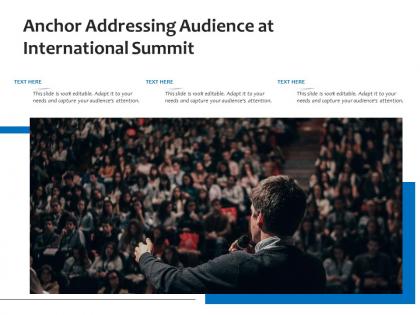 Anchor Addressing Audience At International Summit PowerPoint ...