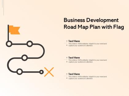Road Map With Flag - Slide Team