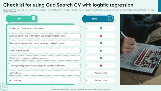 Checklist For Using Grid Search CV With Logistic Regression Ppt Slides ...