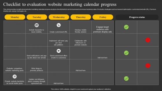 Calendar Checklists - SlideTeam