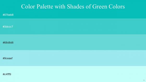 Color Palette With Five Shade Robins Egg Blue Turquoise Viking Blizzard ...