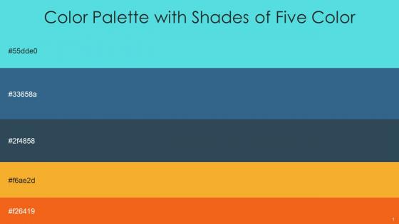 Color Palette With Five Shade Turquoise Blue Calypso Pickled Bluewood ...