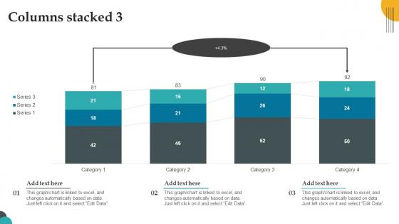 Columns Stacked 3 PU Chart SS PPT Example