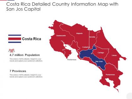 Costa Rica Detailed Country Information Map With San Jos Capital ...