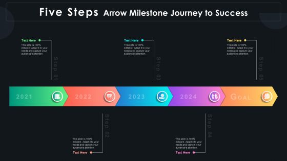 Five Steps Arrow Milestone Journey To Success Infographic Powerpoint ...