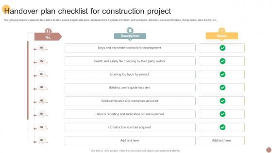 Project Handover Checklist PowerPoint Presentation and Slides PPT Slide | SlideTeam