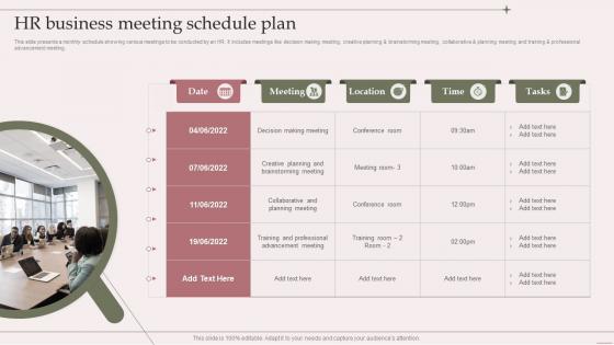 HR Business Meeting Schedule Plan PPT Sample