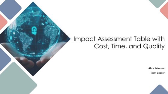 Impact Assessment Table With Cost Time And Quality PPT PowerPoint AT