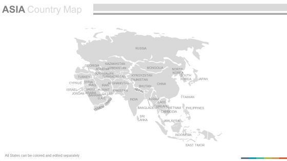 Maps of the asian asia continent countries in powerpoint | Presentation ...