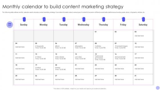Content Calendar Plan PowerPoint Presentation and Slides | SlideTeam