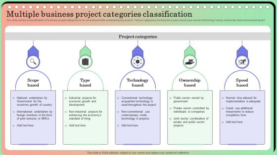 Multiple Business Project Categories Classification PPT PowerPoint