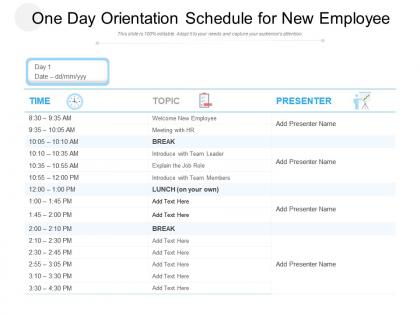 Orientation Schedule - SlideTeam