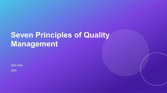 Seven Principles Of Quality Management PPT Summary AT