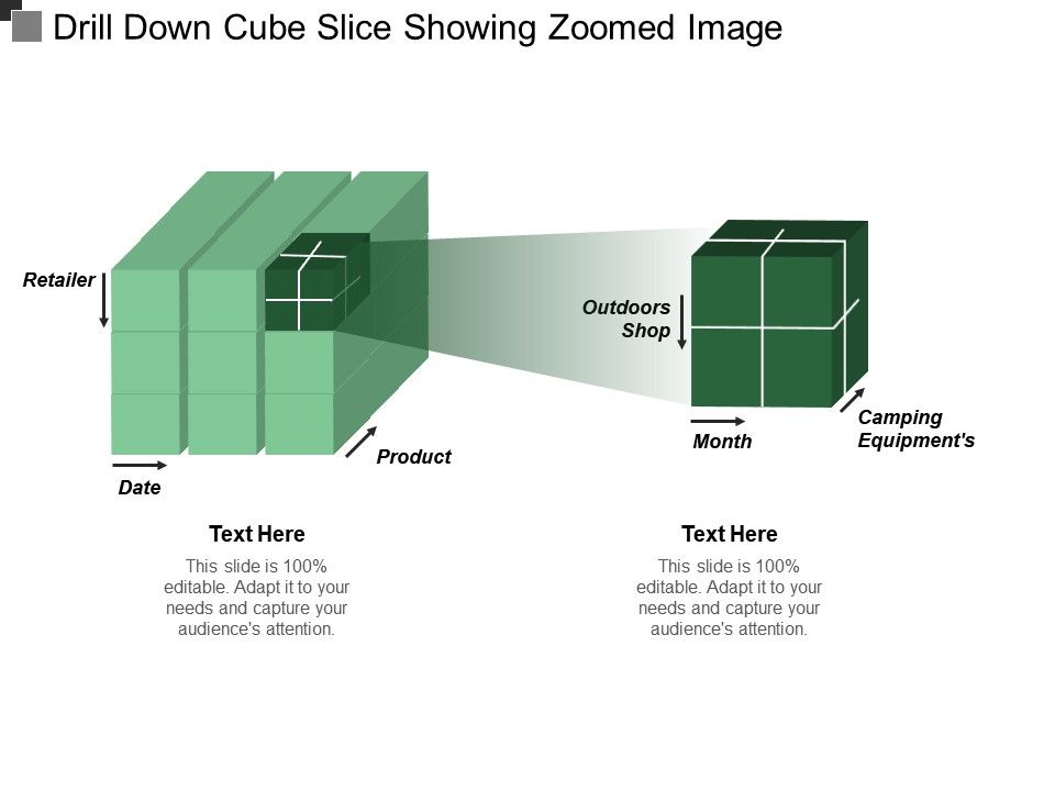 Drill Down Cube Slice Showing Zoomed Image | PowerPoint Slide Presentation Sample | Slide PPT ...