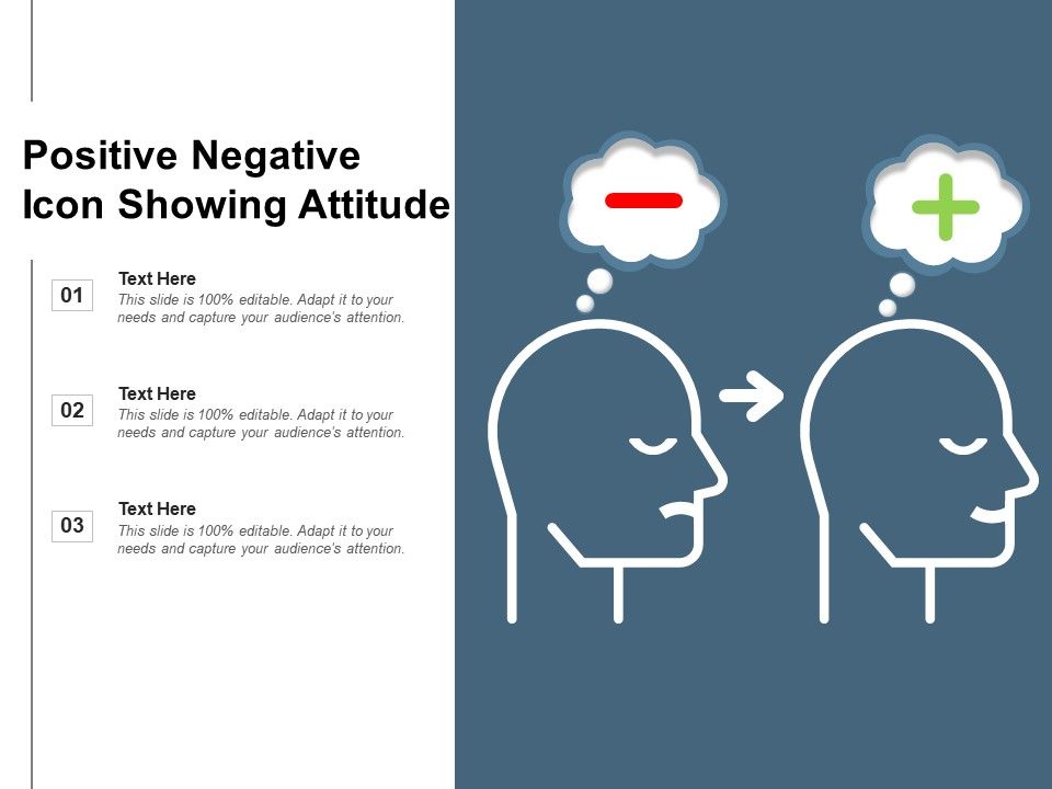 Positive Negative Icon Showing Attitude | PowerPoint Shapes | PowerPoint Slide Deck Template ...