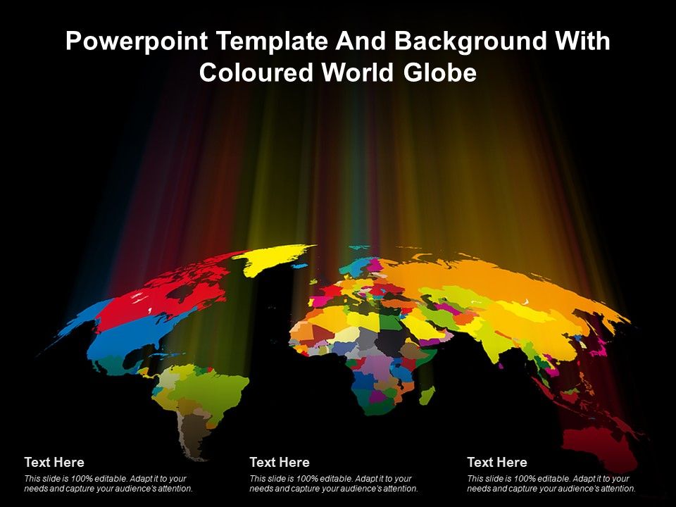 Powerpoint Template And Background With Coloured World Globe Presentation Graphics