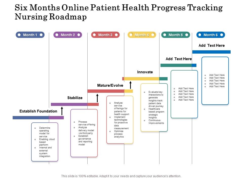 Six Months Online Patient Health Progress Tracking Nursing Roadmap ...
